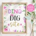Dinosaur Party Sign Girl Dino Birthday Party Theme Dino Dig Site Sign ...