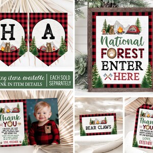 Editable Camping Food Labels One Happy Camper Smores Red Lumberjack ...