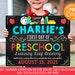 First Day of Preschool Sign Boy First Day of School Chalkboard Watch ...