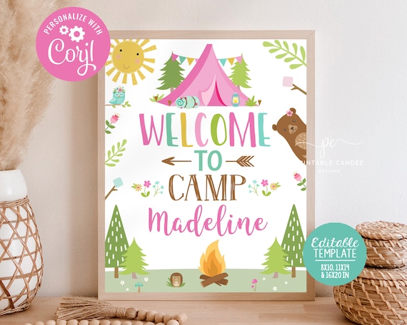 Carteles Para Acampar Imprimibles Camping Feliz, Diseño De Camisetas.