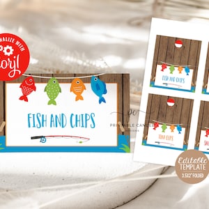 Editable Fishing Food Tents Fish Food Labels Party Decor the - Etsy