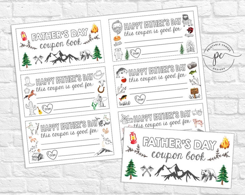 Father's Day Coupon Book Printable Kids Children Dad Gift | Etsy