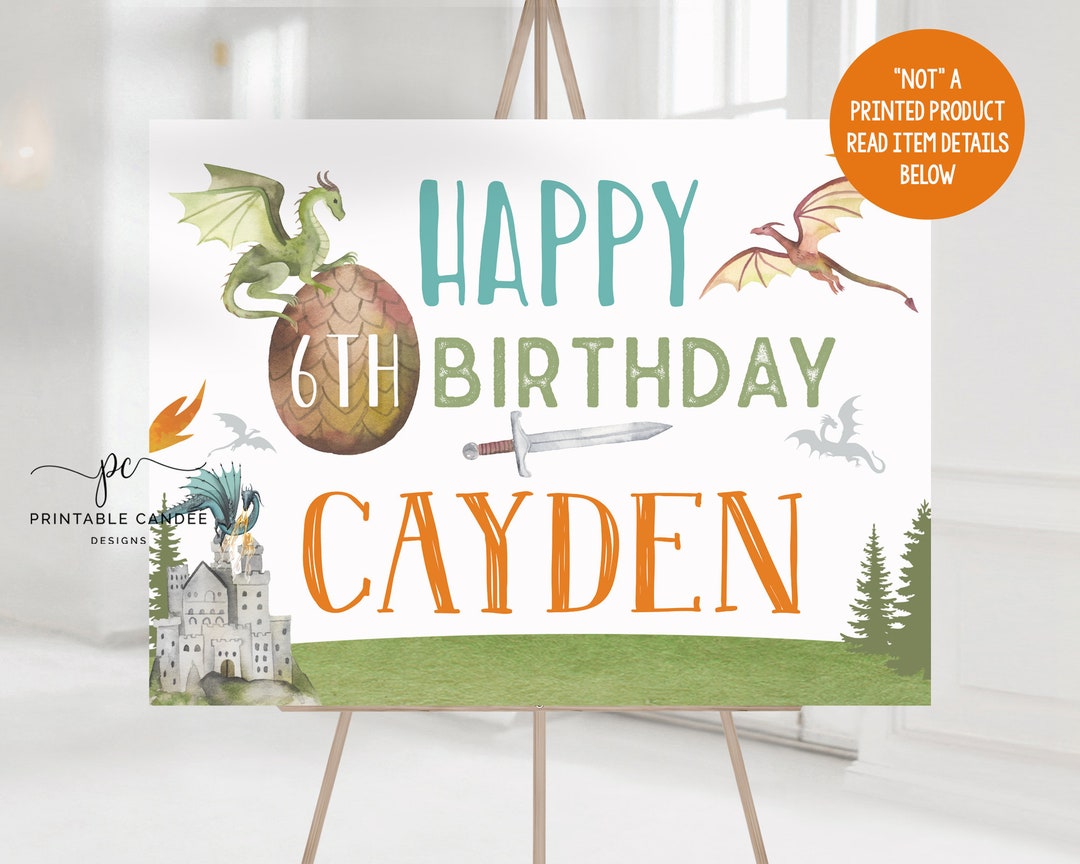 Dragon Party Backdrop Boy Dragon Theme Birthday Decor White Background ...