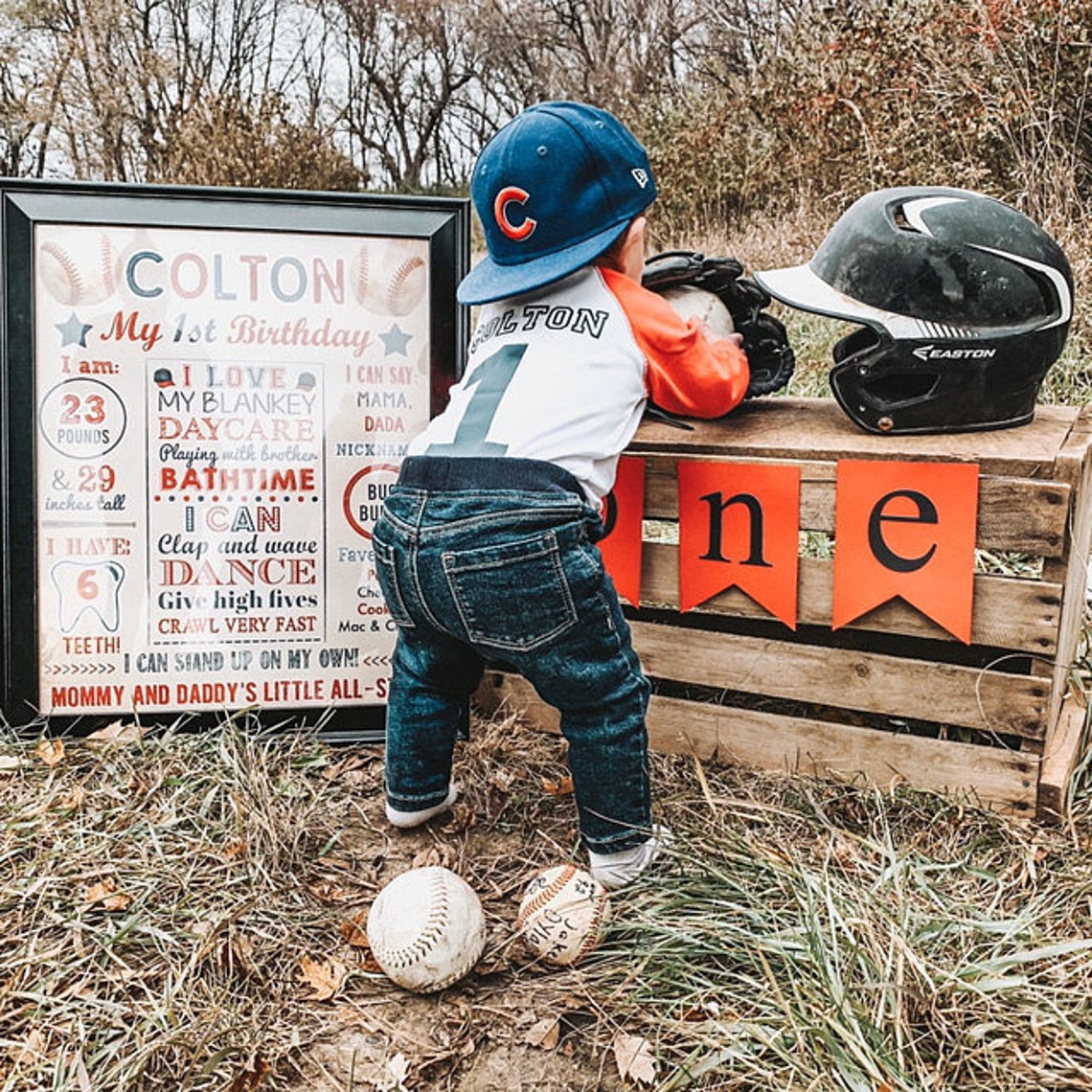 Baseball First Birthday Chalkboard Sign Baseball Birthday - Etsy