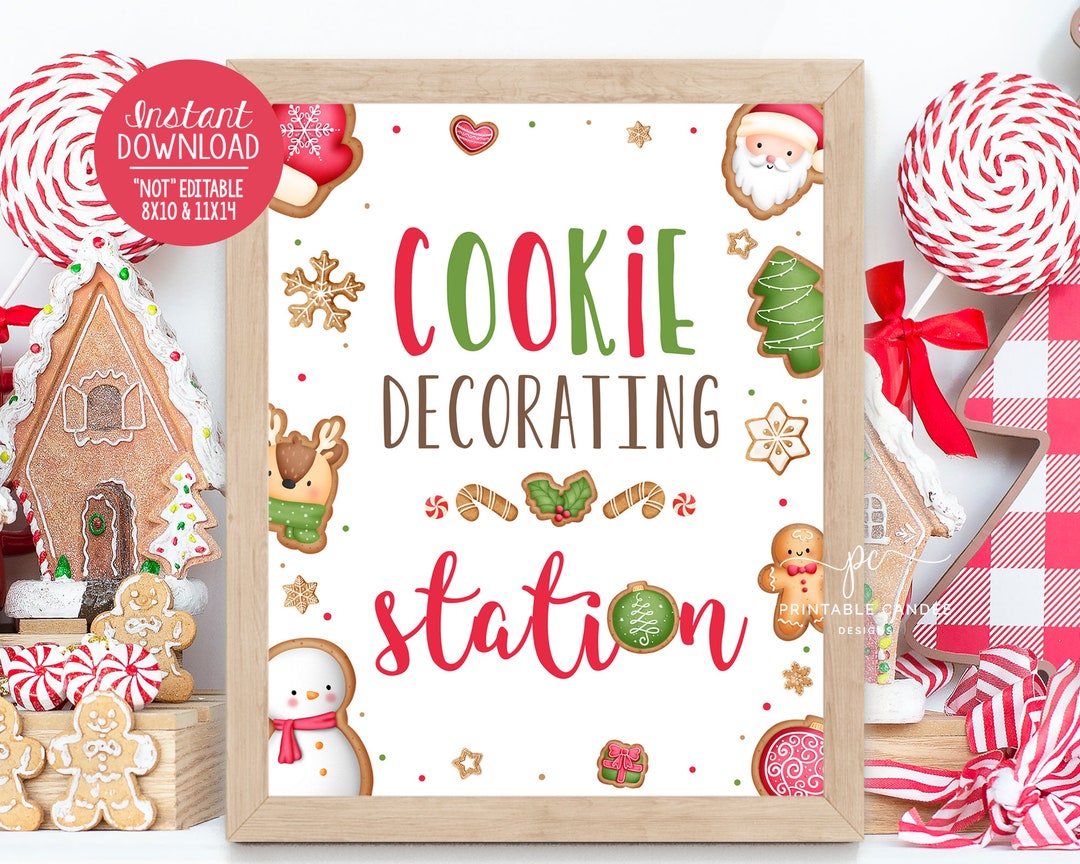 Cookie Decorating Station Sign Sweet One Birthday Cookie Party ...