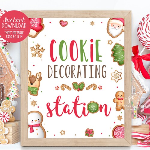 Cookie Decorating Station Sign Decorate Christmas Cookies - Etsy