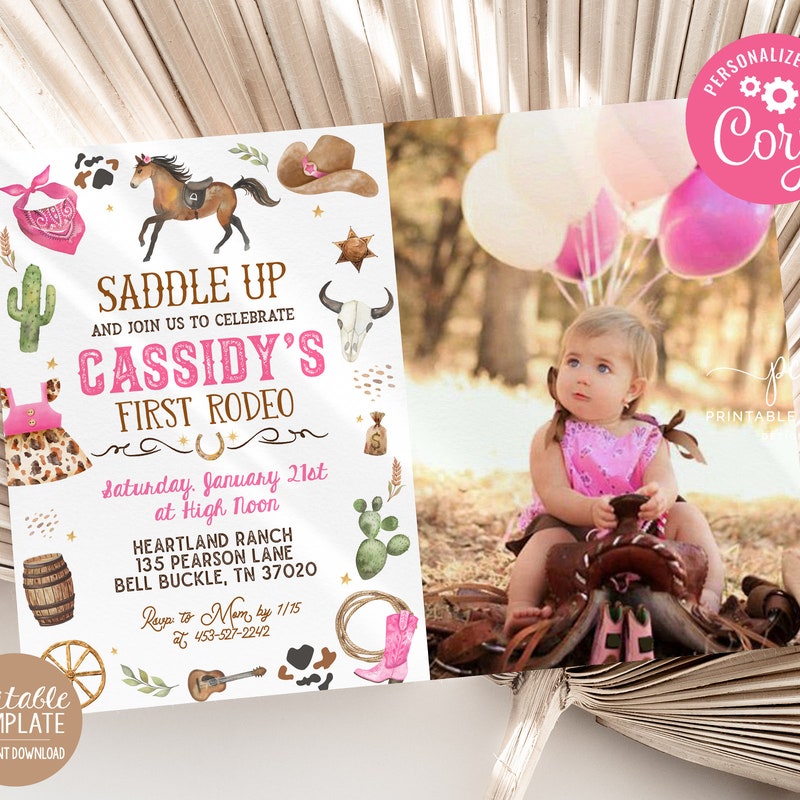 Pink Rodeo Theme Invitation - Etsy