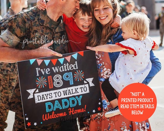 Welcome Home Daddy Kids Toddler Sign Red White Blue Homecoming | Etsy