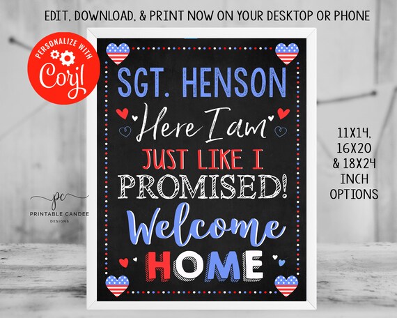 Welcome Home Wife Spouse Husband Sign Red White Sailor Navy | Etsy