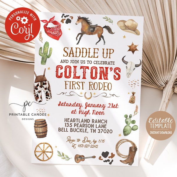 Cowboy Party Invite - Etsy