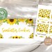 Sunflower Food Labels Template Girl Birthday Party Fall Sunflowers ...