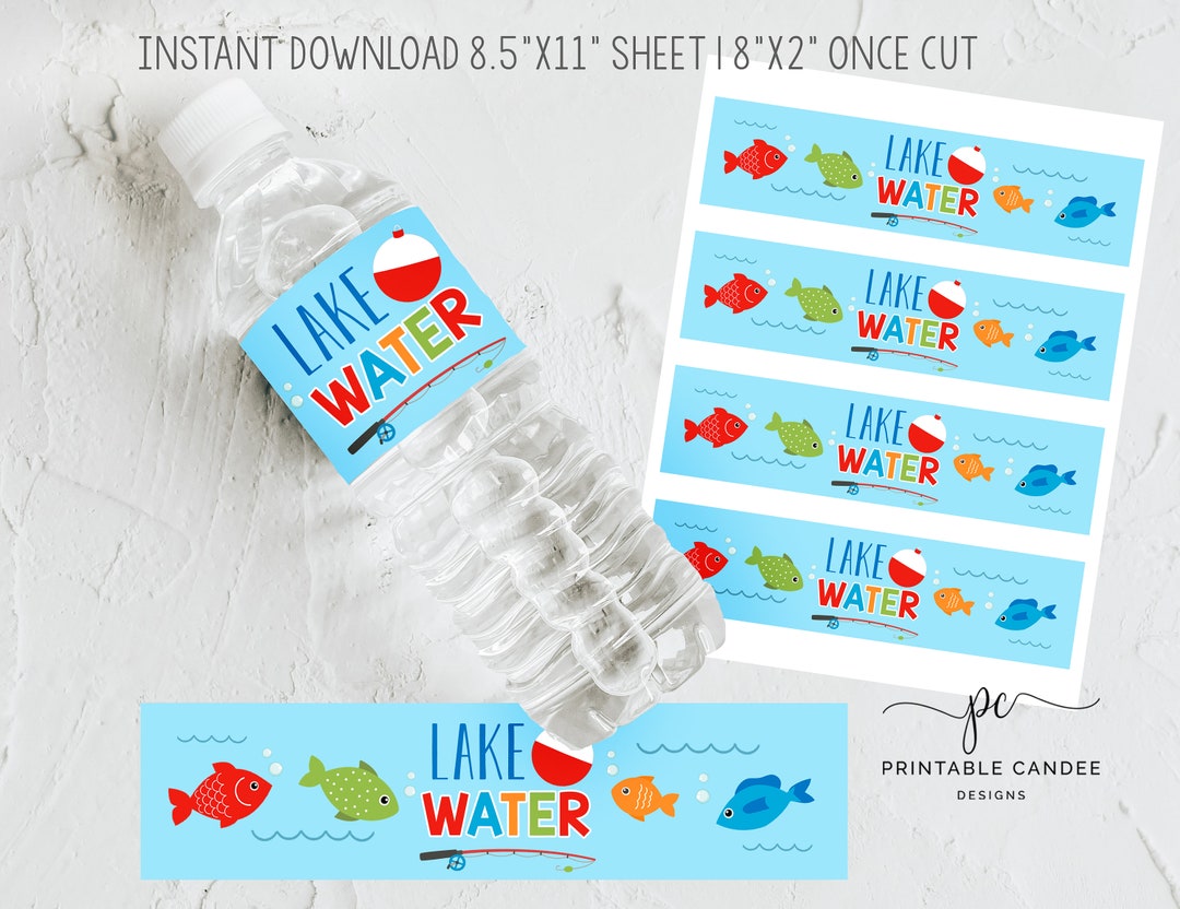 Printable Fishing Water Bottle Labels Fishing Labels the Big One Decor ...