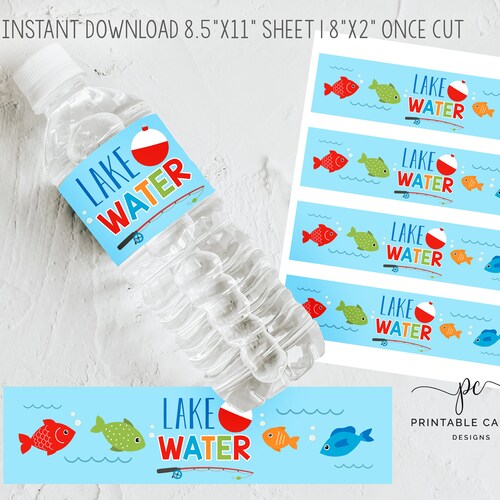 Printable Fishing Water Bottle Labels Fishing Labels the Big - Etsy