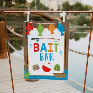 Fishing Food Sign Fish Table Sign Bait Bar Fishing Party Signs Fishing ...