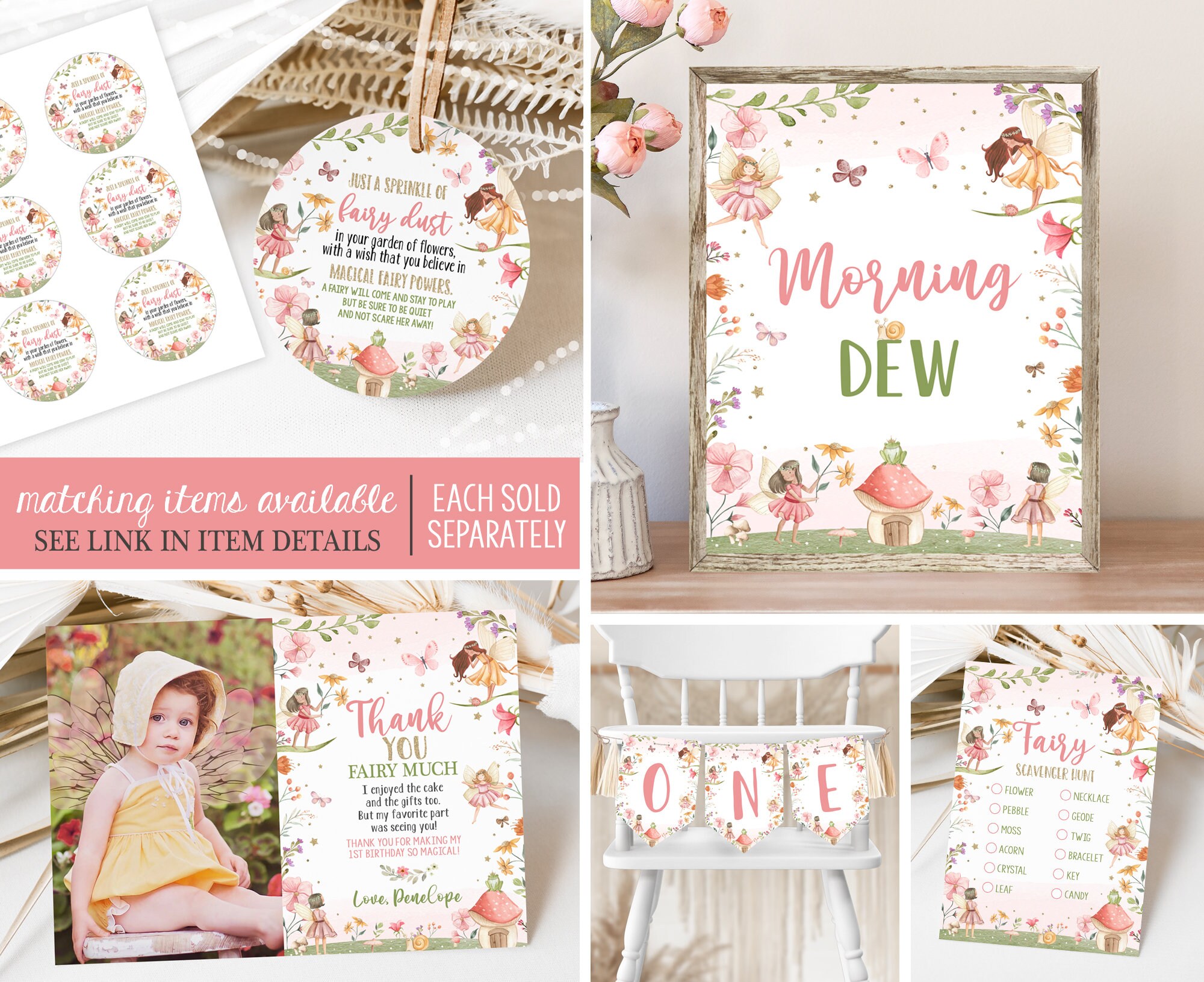 Fairy Party Sign Fairy Bread Pink Floral Princess Whimsical Garden ...