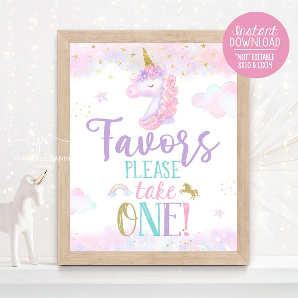 Unicorn Party Favor Sign - Etsy