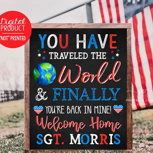 Welcome Home Wife Spouse Husband Sign Template Kisses - Etsy