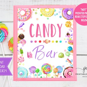 Candy Bar Sign Lollipop Donut Girl Sweet Shop Birthday Decor | Etsy