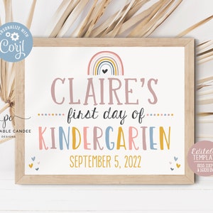 Editable First Day of School Sign Template Back to School Neutral ...