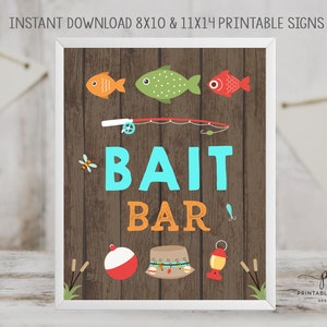 Fishing Food Sign Fish Table Sign Bait Bar Fishing Party Signs - Etsy