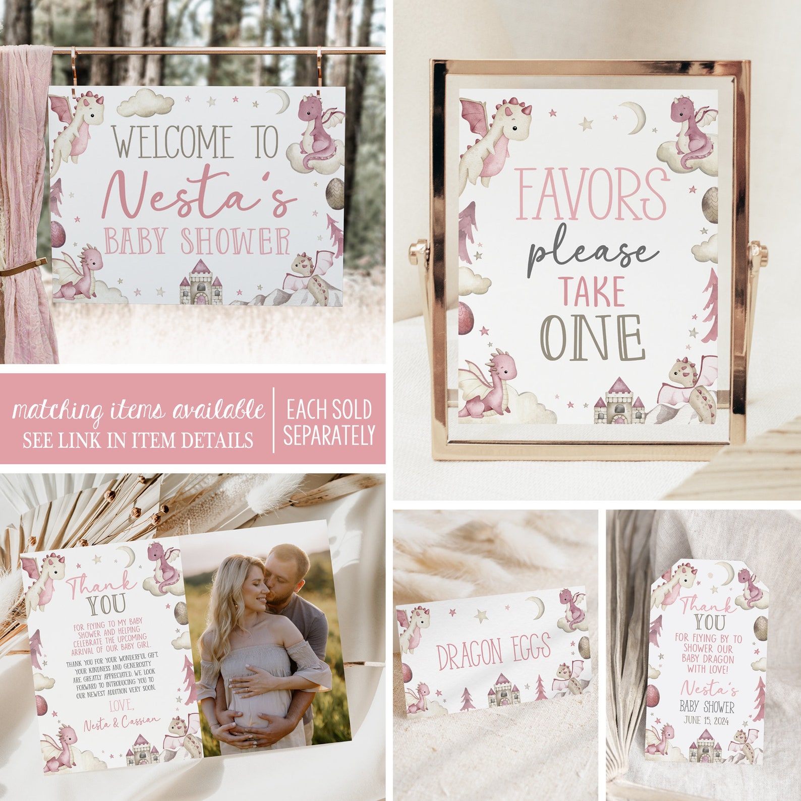 Dragon Baby Shower Game Pink Dragons Theme Printables What's on Your ...
