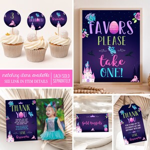 Girl Dragon Food Labels Editable Pink Dragon Party Theme Printable Food ...