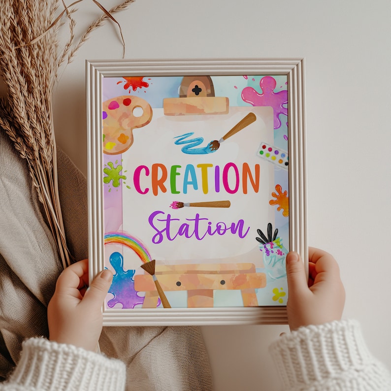 Art Birthday Painting Creation Station Sign Painting Party Decor ...