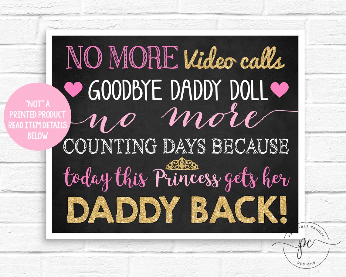 Welcome Home Daddy Sign Homecoming Kids Daughter Girl Back | Etsy