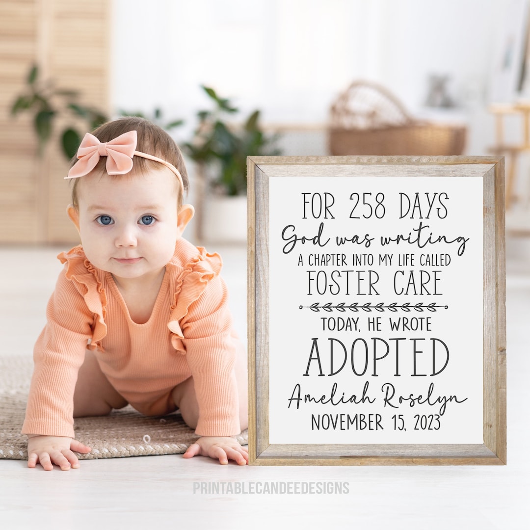 Adoption Announcement Sign Digital Minimalist Printable Foster Care ...