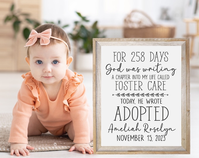 Adoption Announcement Sign Digital Minimalist Printable Foster Care ...