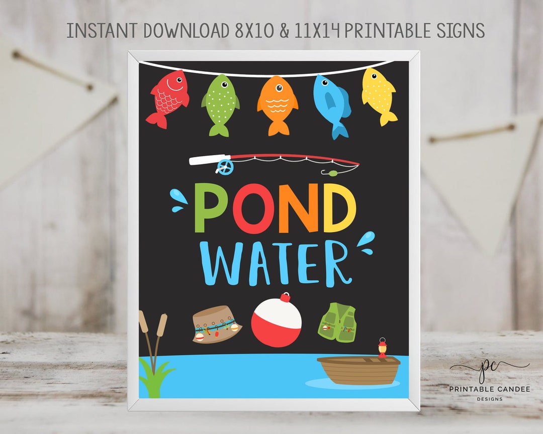 Fishing Drink Sign Fish Water Table Sign Chalk Fishing Party Signs ...