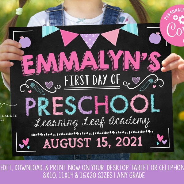 Preschool Sign - Etsy