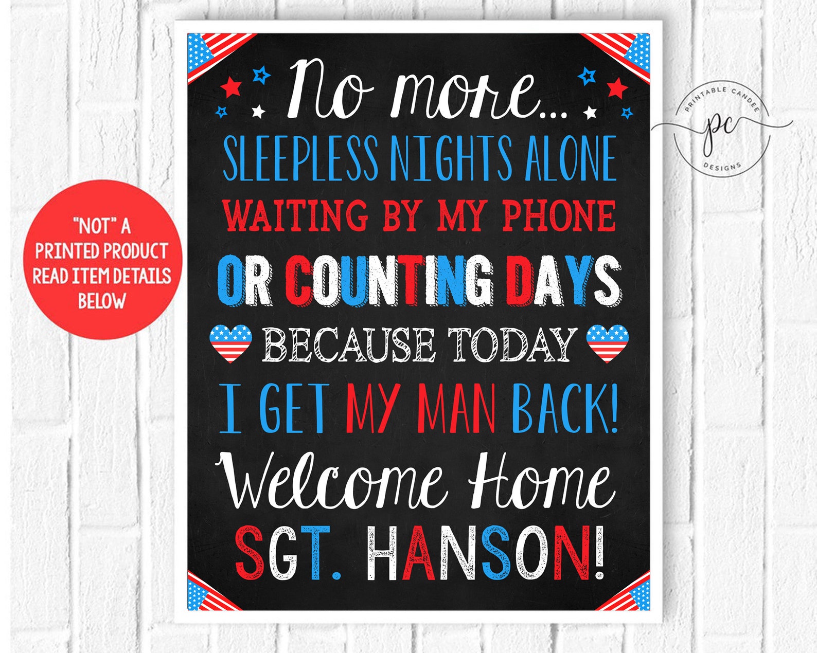 Welcome Home Wife Spouse Husband Sign Red White Sailor Navy | Etsy