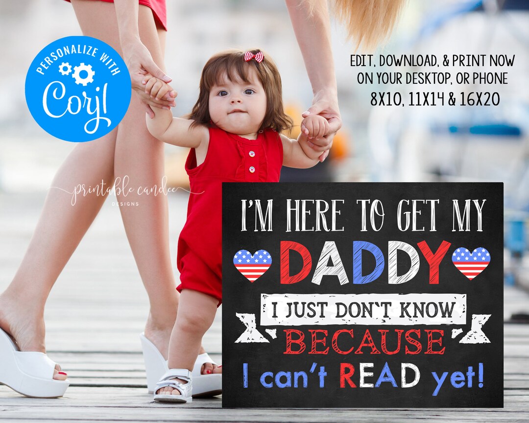 Welcome Home Daddy Sign Template Red White Blue Homecoming Back From ...
