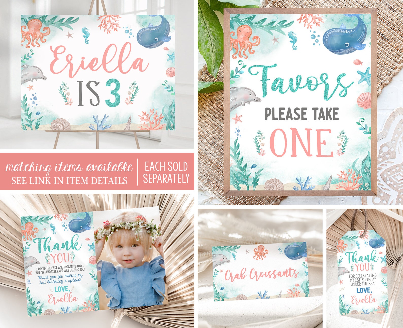 Editable Sea Welcome Sign Under the Sea Girls Birthday Decor Beach ...
