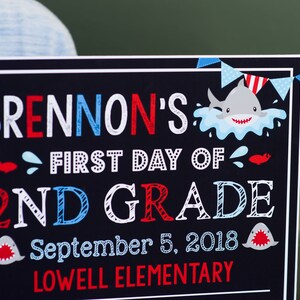 Shark First Day of Preschool Sign 1st Day of Kindergarten Back to ...