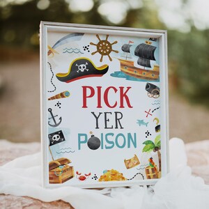 Pirate Birthday 12 Signs Bundle 8x10 Ahoy Matey Theme Pirates Party ...