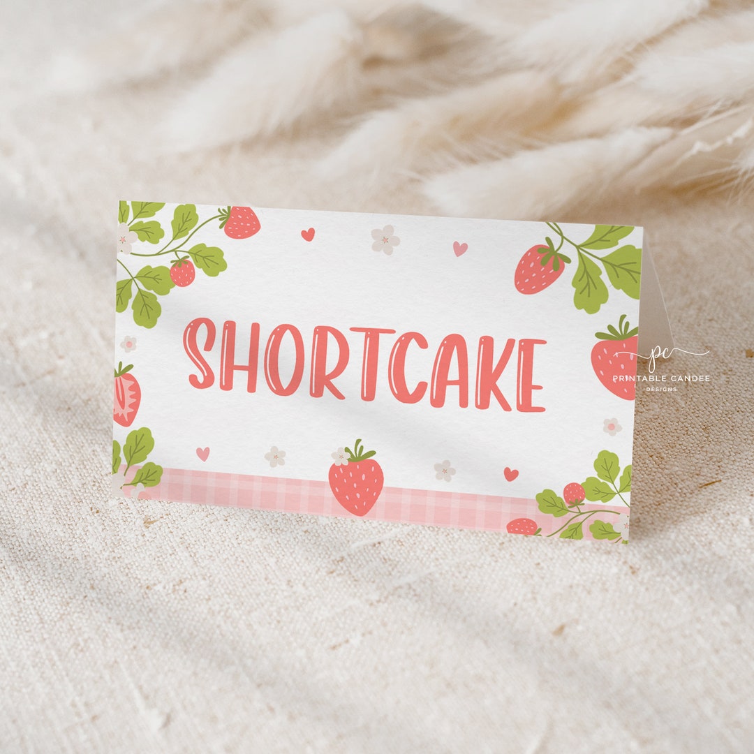 Strawberry Birthday Food Labels Berry Printable Girl Pink Red Summer ...