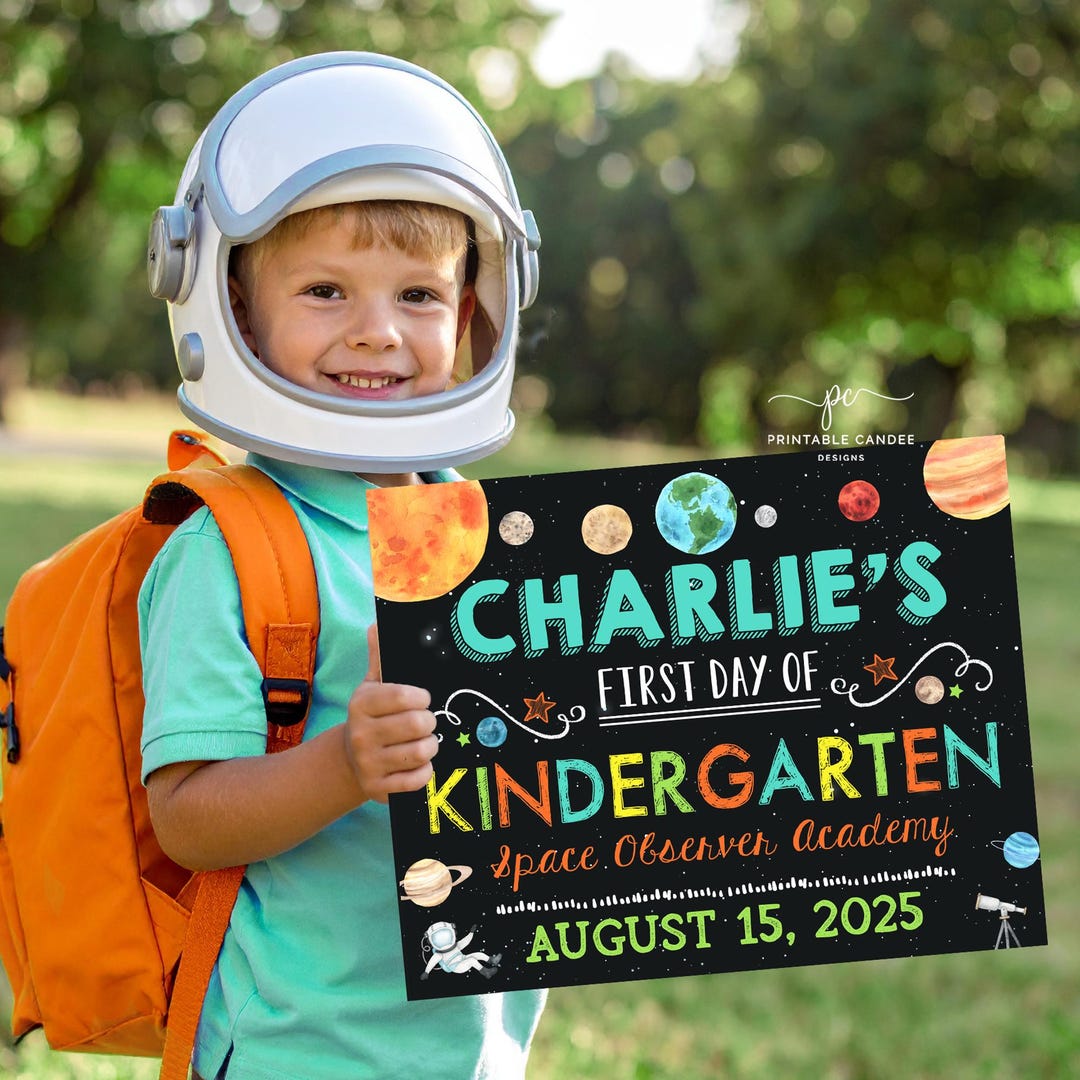 Editable Outer Space First Day of School Sign Planets 1st Day of ...