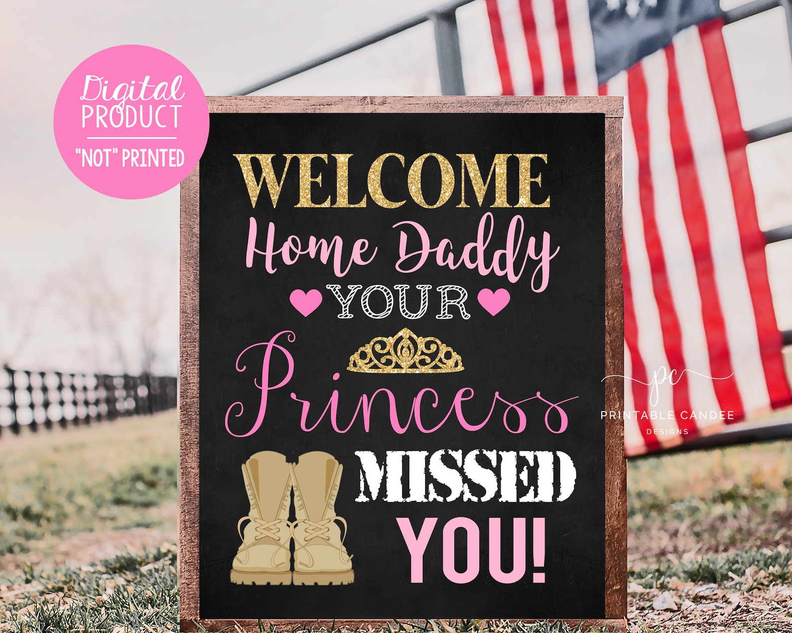 Welcome Home Princess Daughter Daddy Sign Boots Homecoming - Etsy