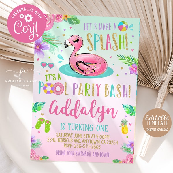 Flamingo Invitation - Etsy