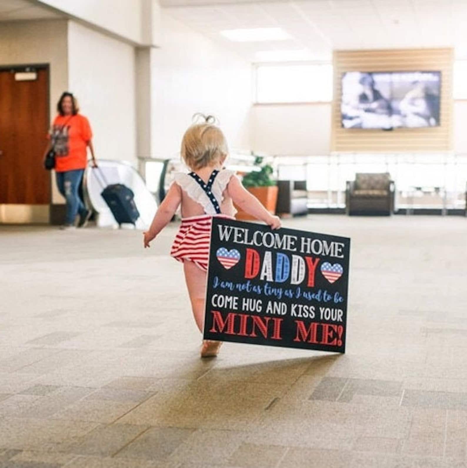 Welcome Home Daddy Sign Template Homecoming Mini Me Back From | Etsy