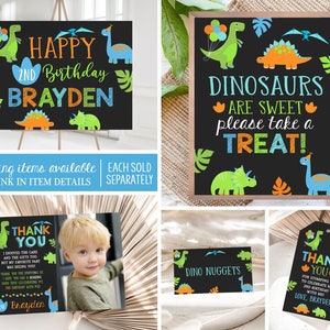 Editable Dinosaur Welcome Sign Boy Dino Birthday Party Theme Door Sign ...
