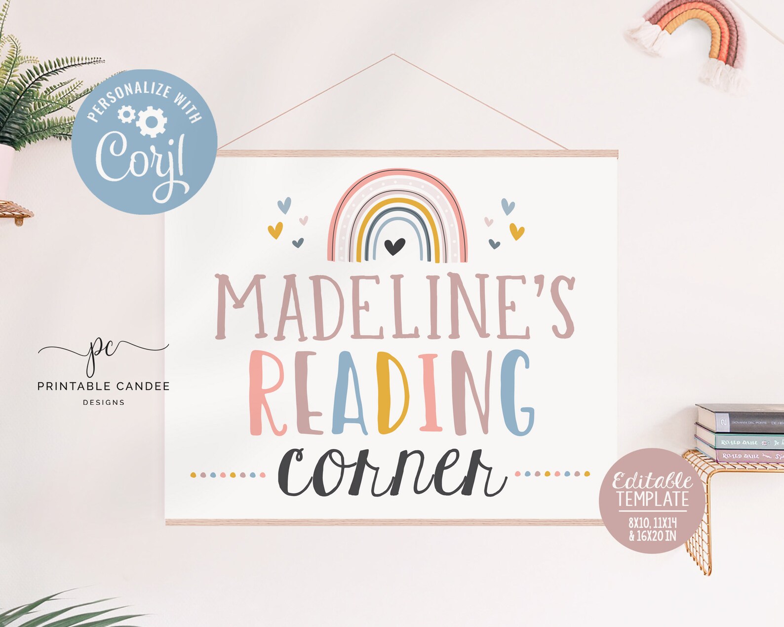 Editable Reading Corner Sign Template Printable Neutral - Etsy Australia