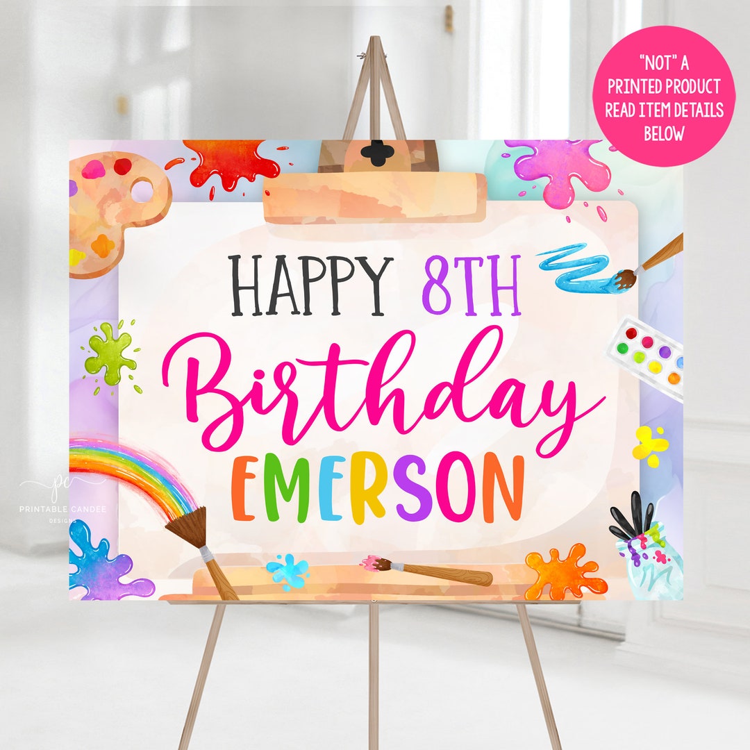Art Birthday Party Backdrop Painting Party Decor Rainbow Artist Theme ...