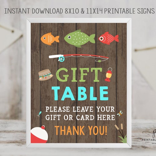 Fishing Gift Table Sign Fish Table Sign Fishing Party Signs - Etsy