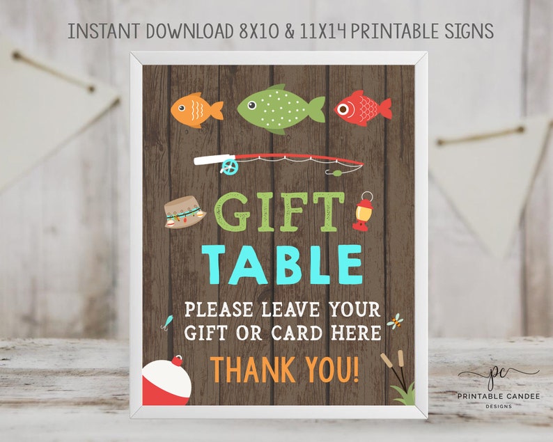 Fishing Gift Table Sign Fish Table Sign Fishing Party Signs | Etsy