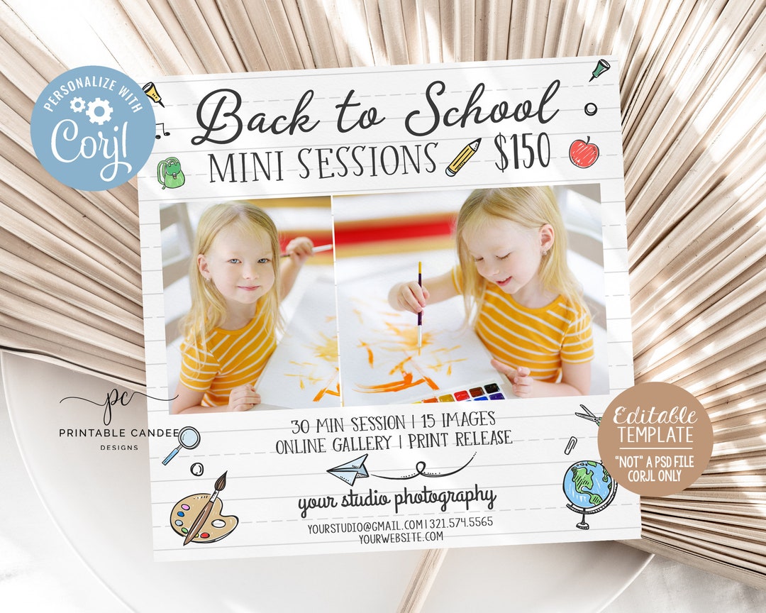 Back to School Mini Session Template Kids Photography School Minis ...