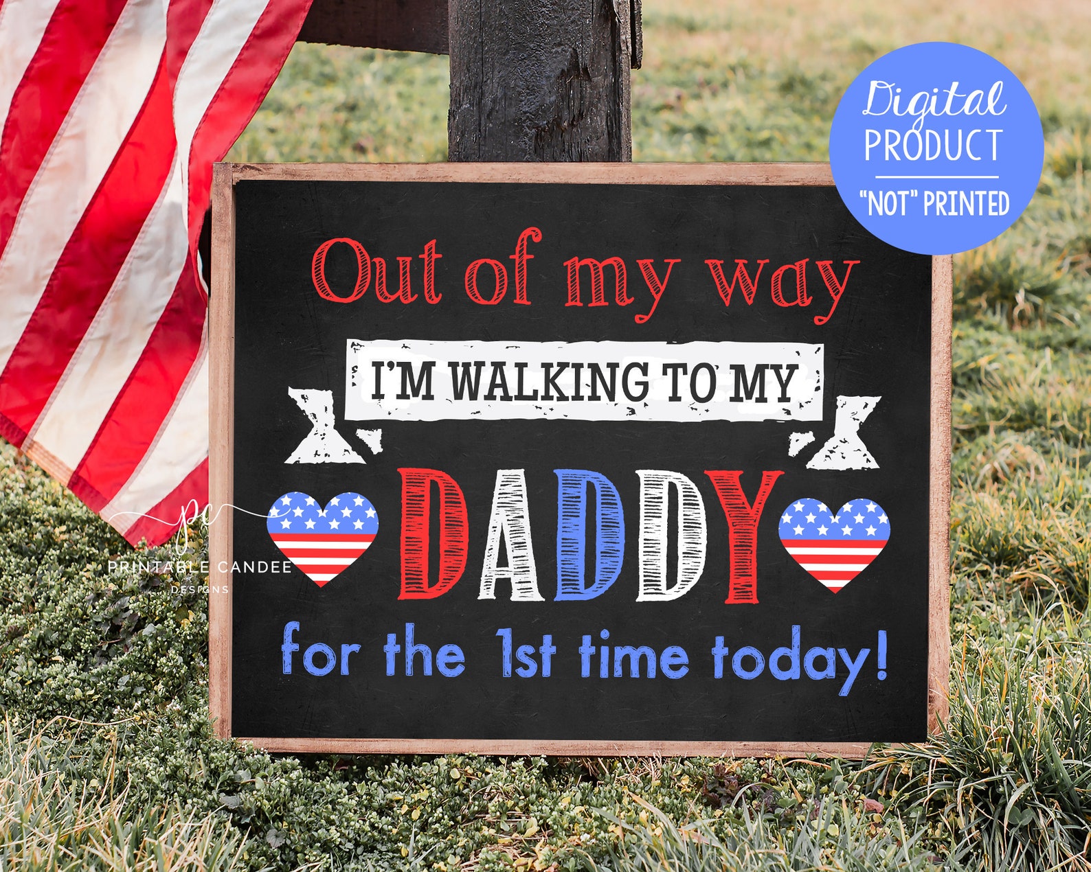 Welcome Home Daddy Sign Red White Blue Homecoming Back From Deployment ...