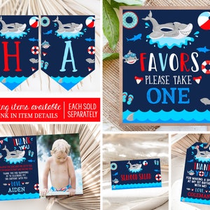 Shark Food Tents Template Summer Boy Birthday Menu Sharks Party Theme ...